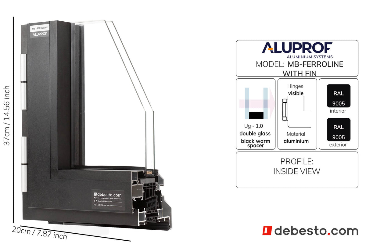 Aluprof Ferroline Aluminium Window System - Corner Sample With Fin ...