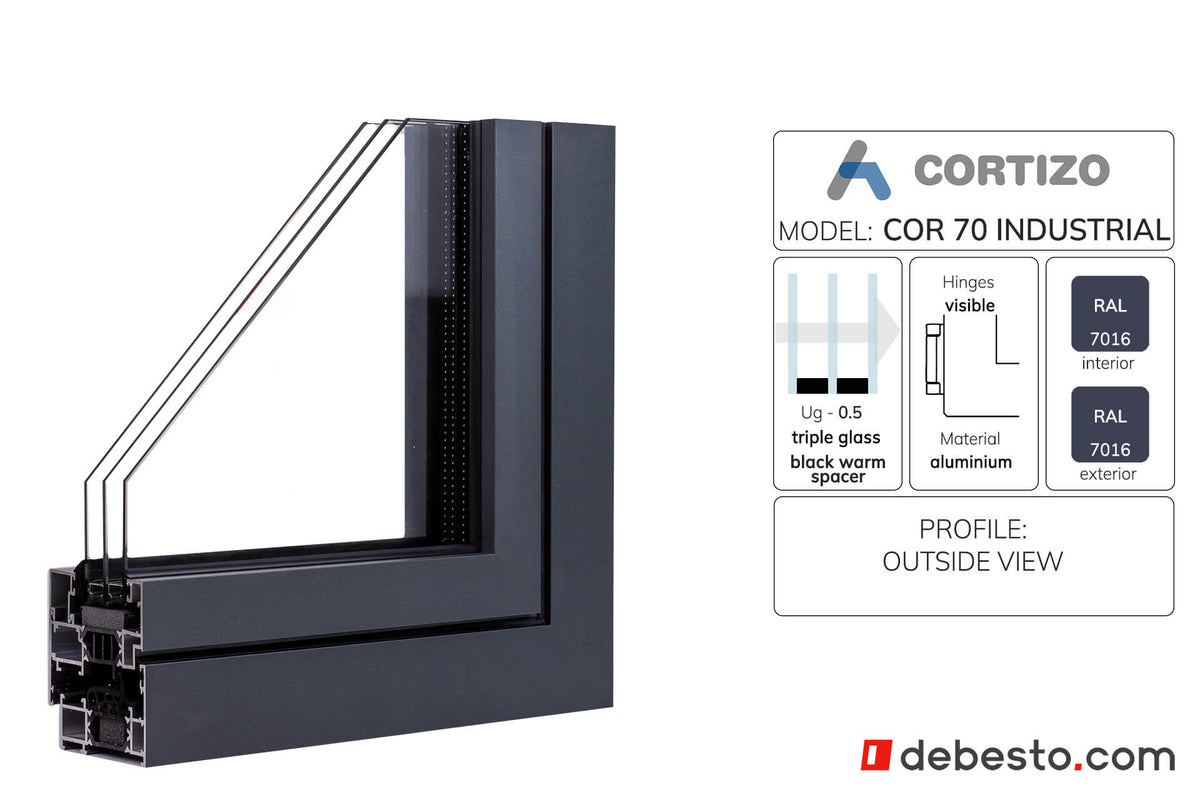 Cortizo Cor 70 Industrial Aluminium Window System - Corner Sample – debesto