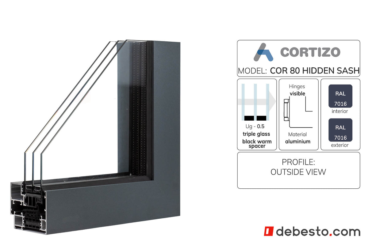 Cortizo Cor 80 Hidden Sash Aluminium Window System - Corner Sample ...