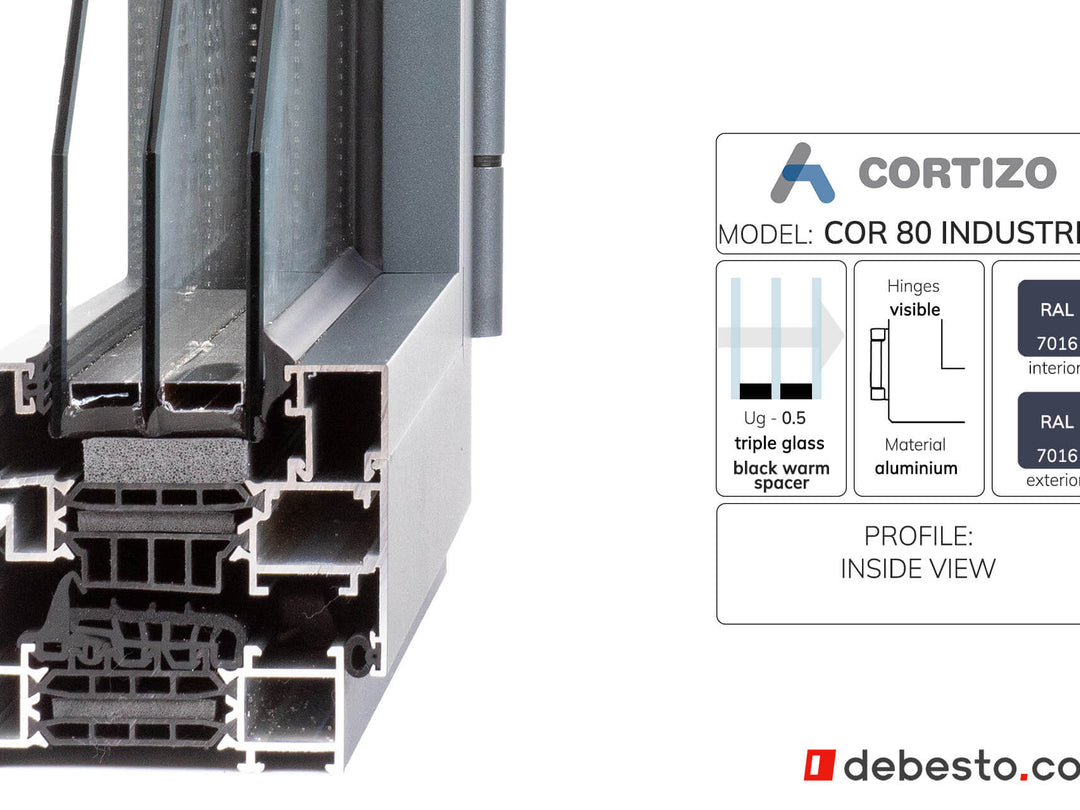 Cortizo Cor 80 Industrial Aluminium Window System - Corner Sample – debesto